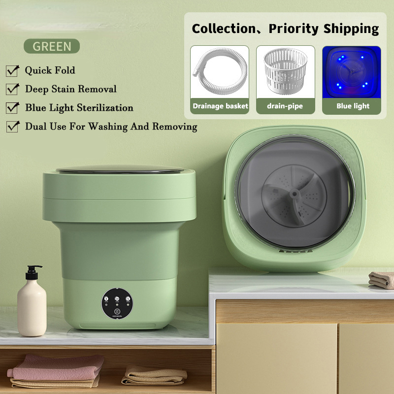 [SG Stock] 2 in 1Mini Folding Washing Machine With Drain 8L Portable ...