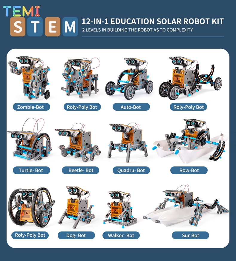 TEMI Diy Toy Robotic Kit Dc Motors Electronic Assembly For Kids Building STEM Science ...