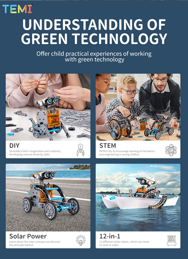 TEMI Diy Toy Robotic Kit Dc Motors Electronic Assembly For Kids Building STEM Science ...