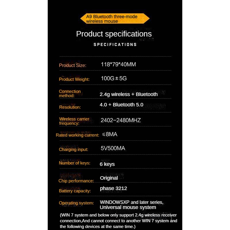 Kudakai 6-Button Bluetooth Mouse Three-Mode Silent Charging Mechanical Feel 2.4G Wireless Mouse ...