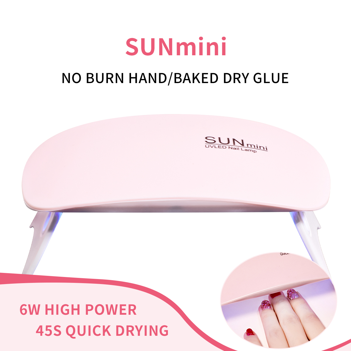 1pc 6W Pink Mini Mouse Nail Lamp Nail Dryer Machine UV/LED Lamp ...