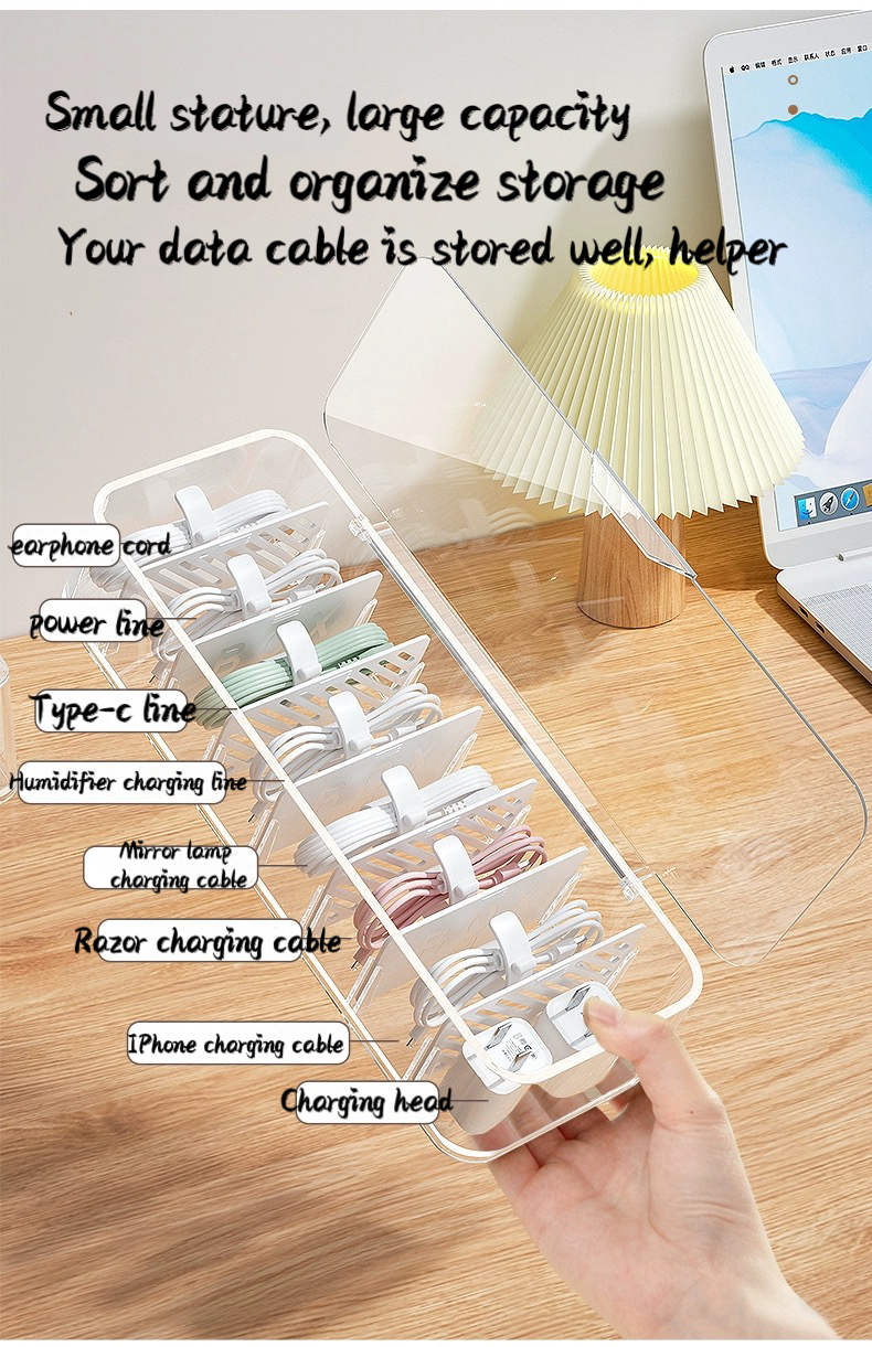 Detachable Partition Desktop Cable Organizer Data Charging Cable ...