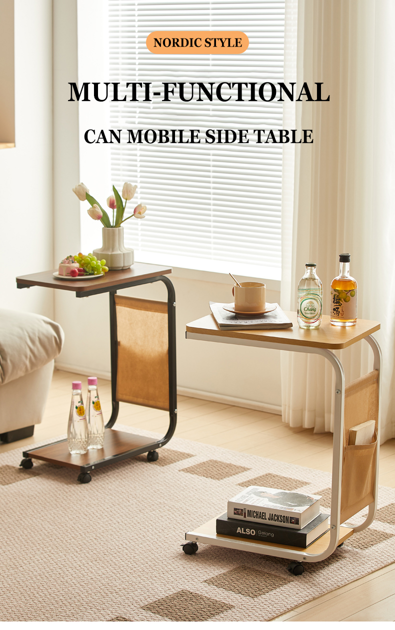 【SG STOCK】Movable Side Table With Wheels Bedside Table Small Laptop Desk Computer Study Table ...