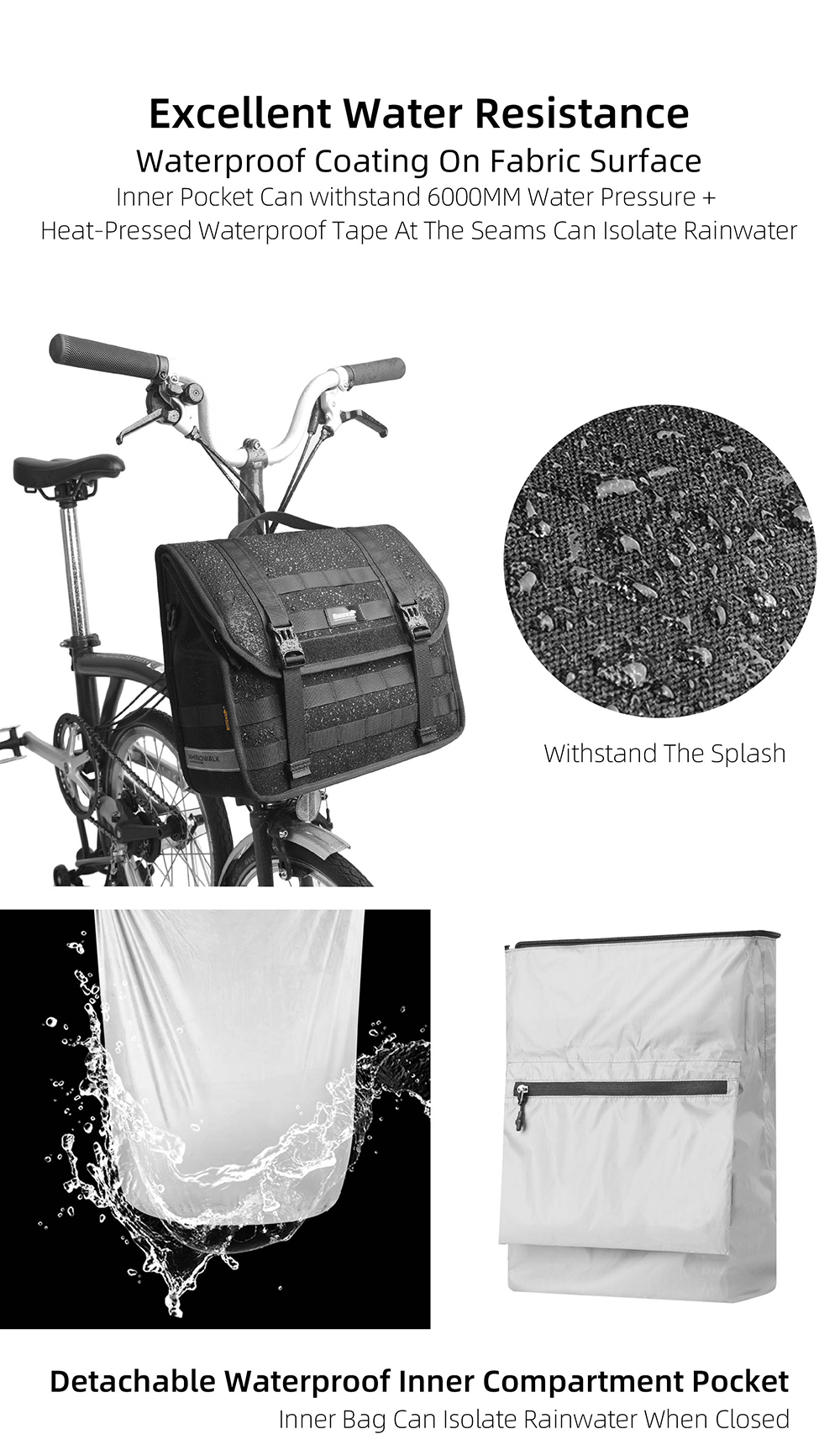 Rhinowalk Quick release bicycle handlebar bag (including aluminum alloy ...