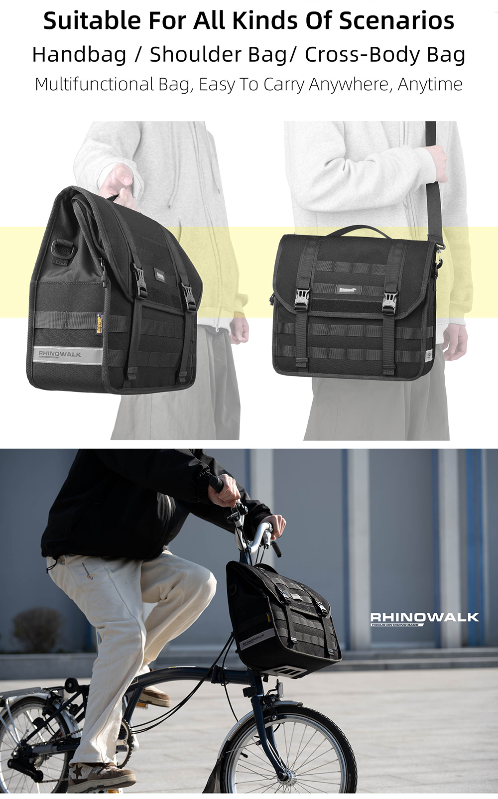 Rhinowalk Quick release bicycle handlebar bag (including aluminum alloy ...