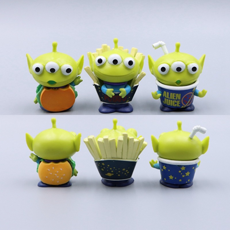 3Pcs/Set 4.4cm Disney Anime Cartoon Toy Story Figure Aliens Hamburger ...