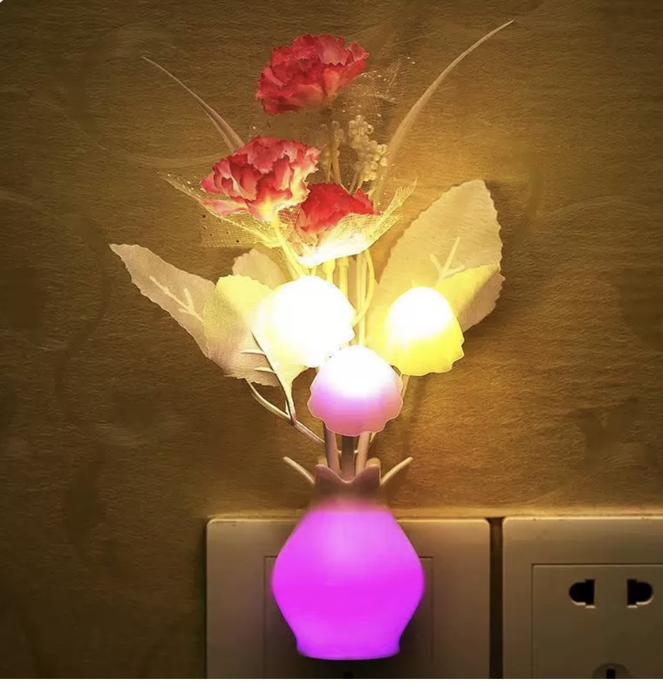 Plug in Flower LED Lampu Hiasan Night Light with Dusk to Dawn Sensor ...