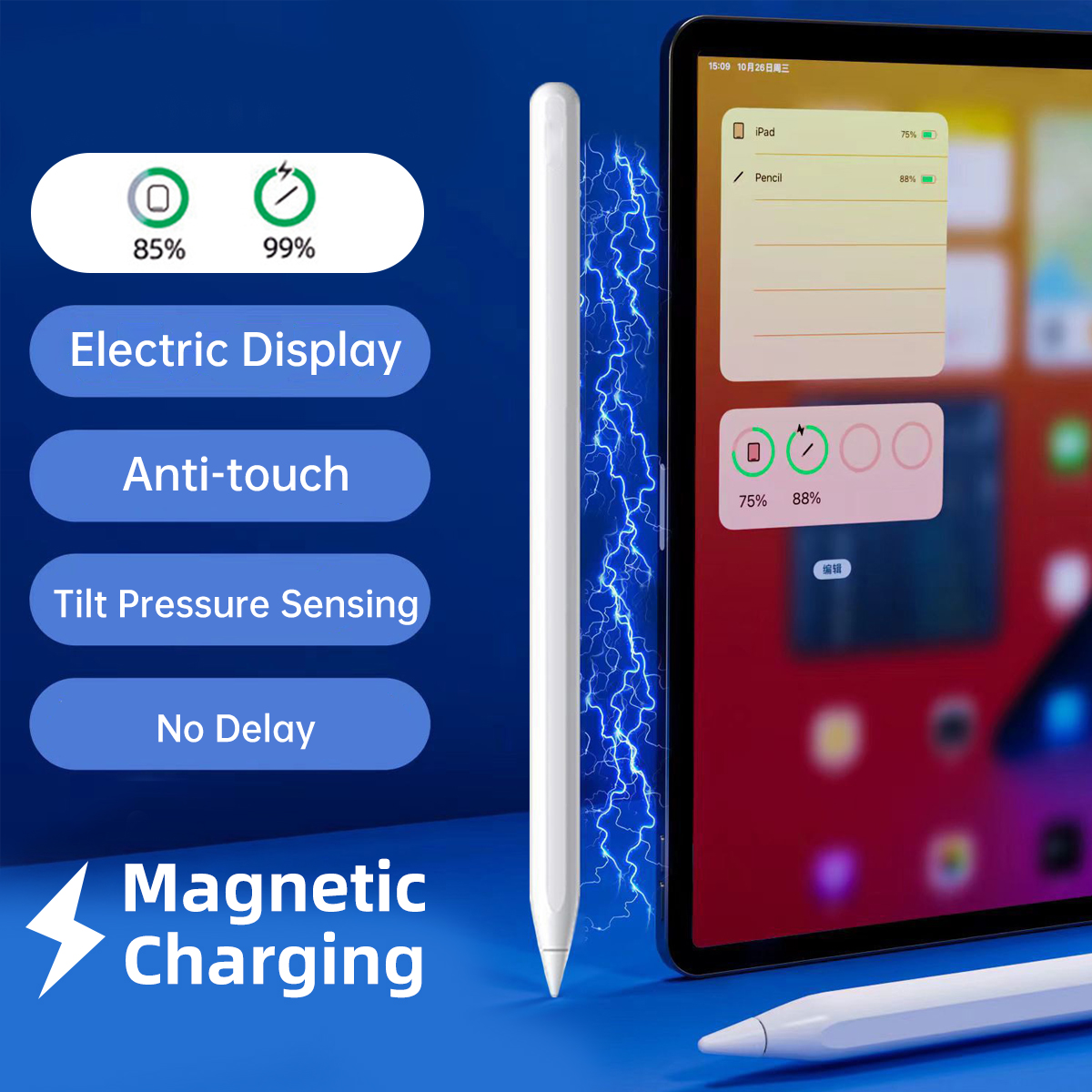 Ankndo For i/Pad Magnetic Pencil Wireless Charging Stylus Pen Palm ...