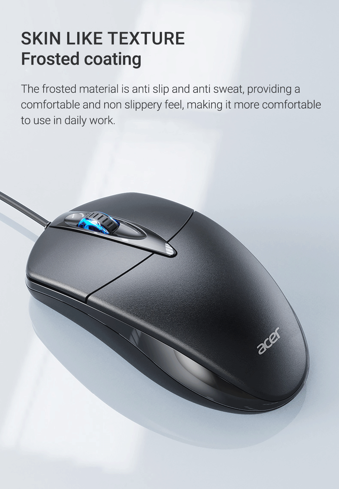 Acer Wired Mouse M119 Reduce Noise USB Interface 1000DPI Mute Design E-Sports Game Mouse ...