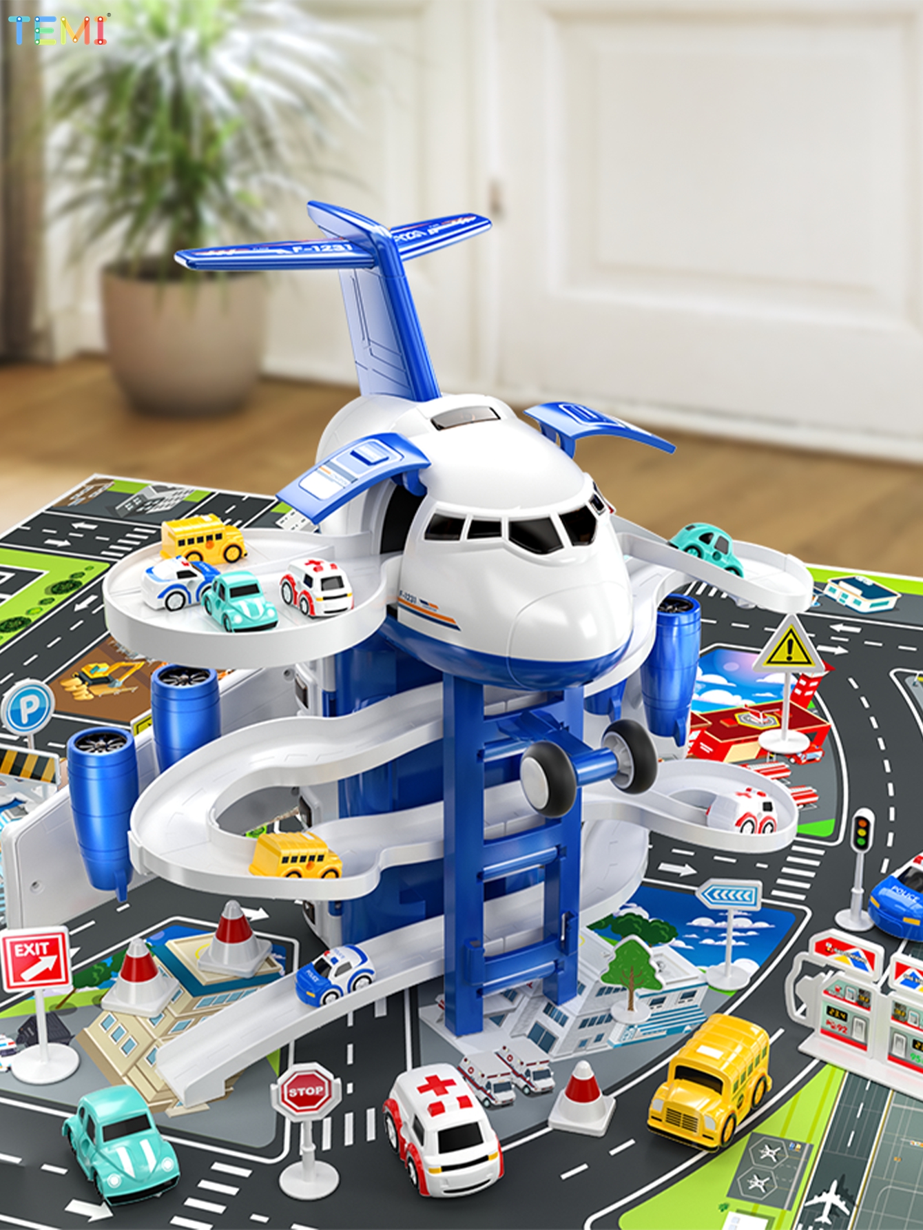 TEMI Aircraft Adventure Toy Car Adventure Toy Children's Toy Storage ...