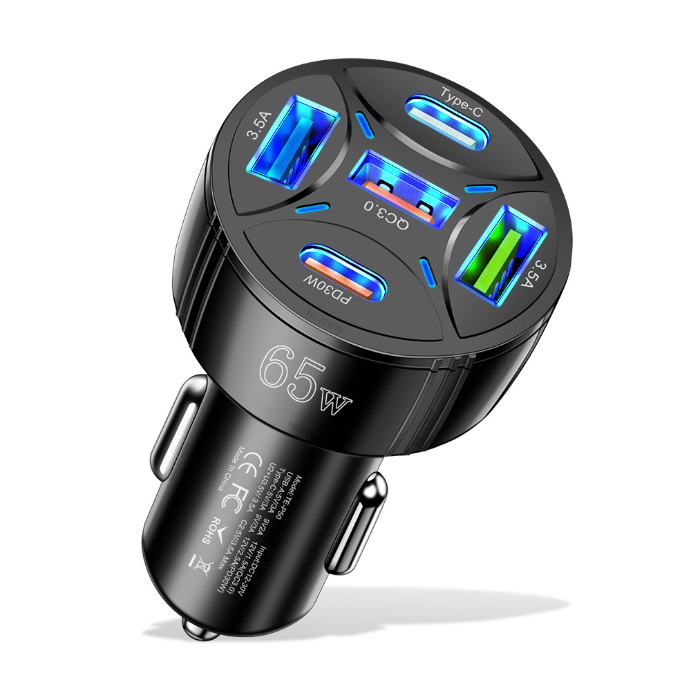 5 Ports Usb Charging Charger PD30W Travel Charging Adoptor In Car Type ...