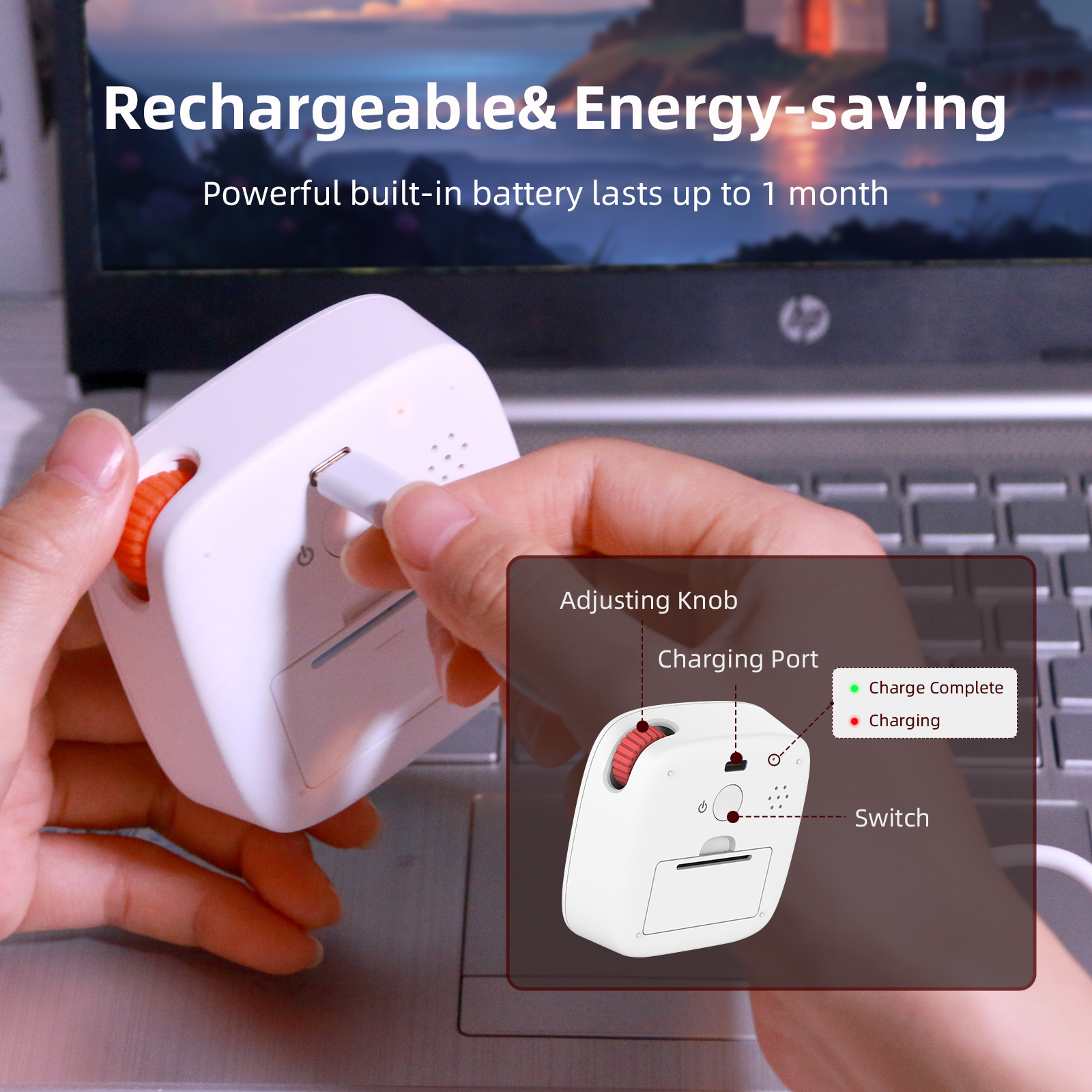 Visual Timer Rechargeable Digital Silcent Timers with 4 Alarm Modes, 60 ...