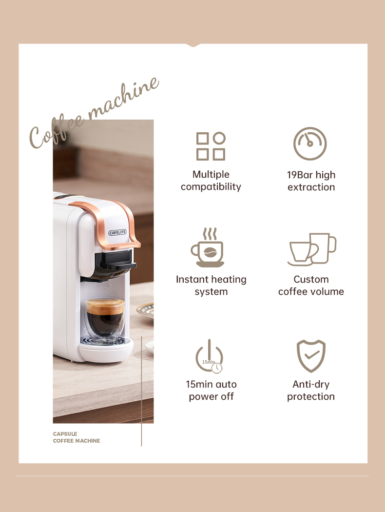 Cafelffe 4-IN-1 Capsule Coffee Maker Hot/Cold Espresso Machine for ...