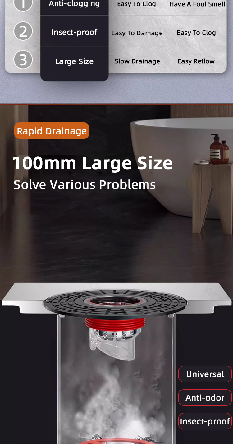 Large Size Floor Drain Core Insect-proof Odor-proof Floor Drain Core ...