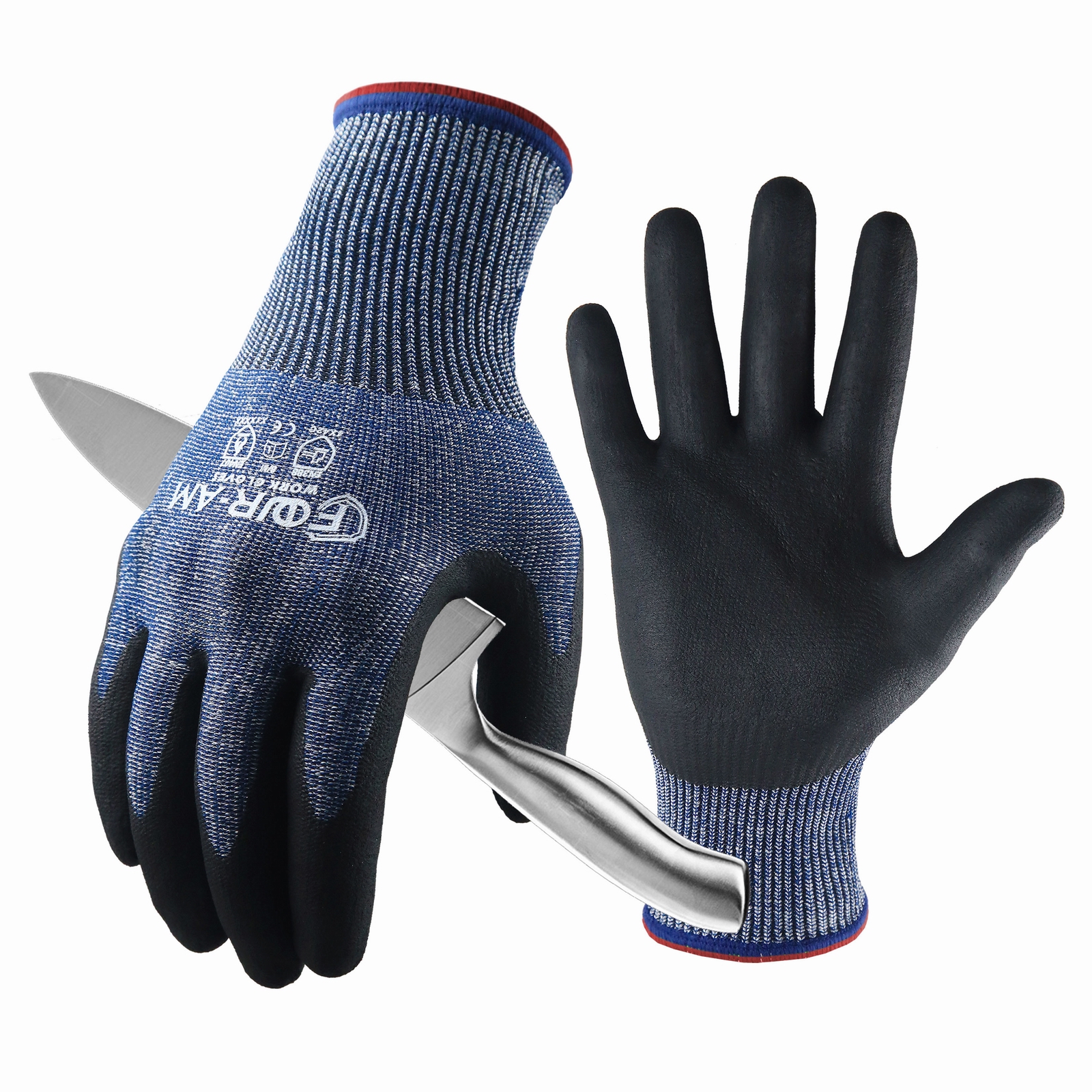 1 Pair Level 5 Cut Resistant Gloves; Firm Non-Slip Grip; Thin ...
