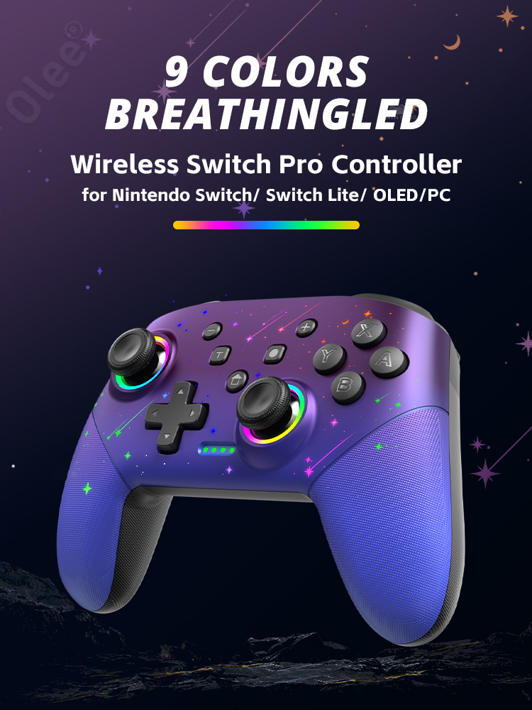 Switch Controller, LED Star Wireless Pro Controller for Switch/Lite ...