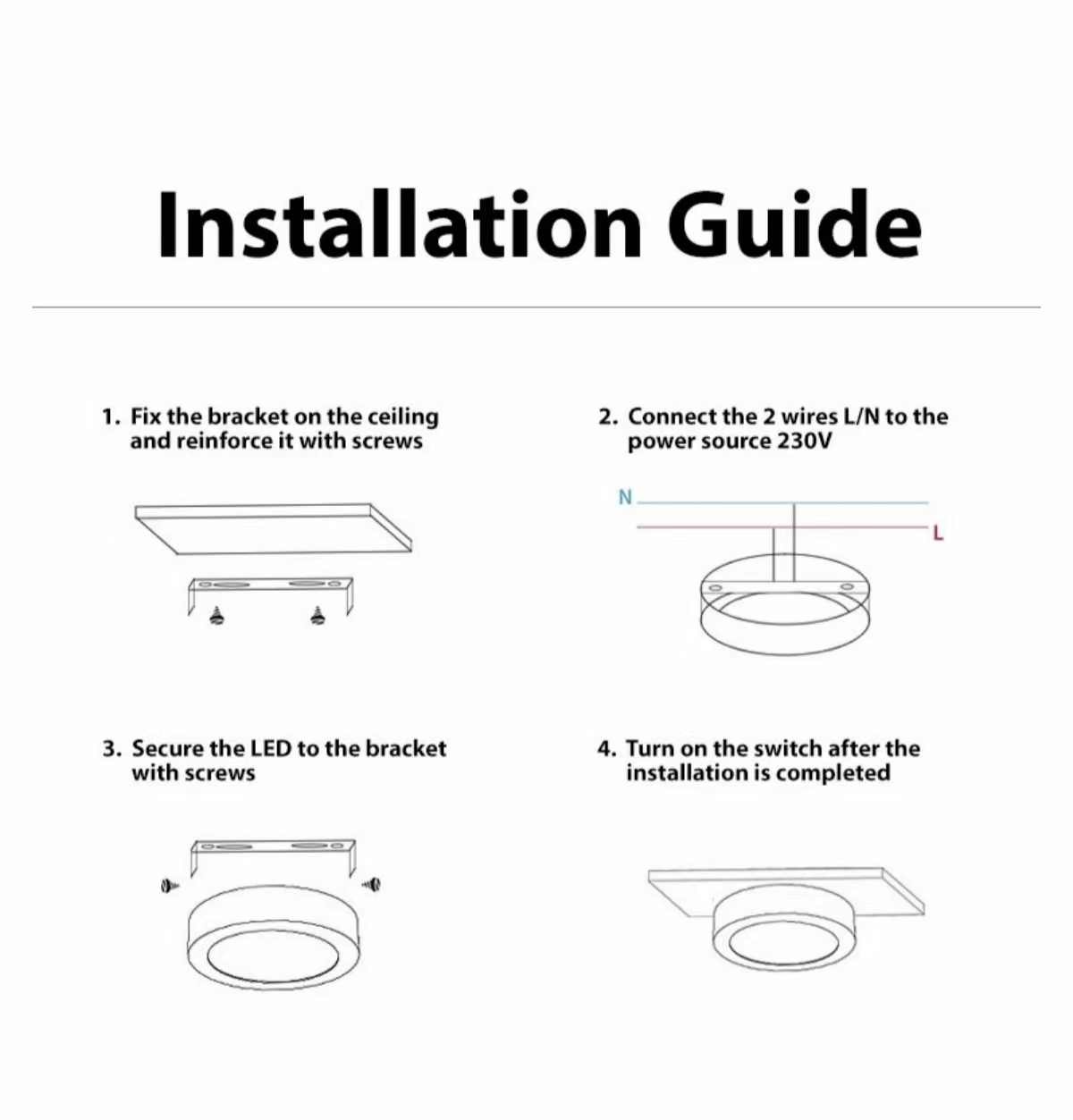 Surface Mounted Led Ceiling Light Downlight Squre Round Panel Lights ...