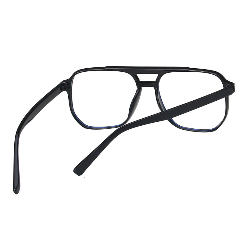 Fashion Large Frame Double Beam Anti-Blue Light Glasses Frame Plain ...