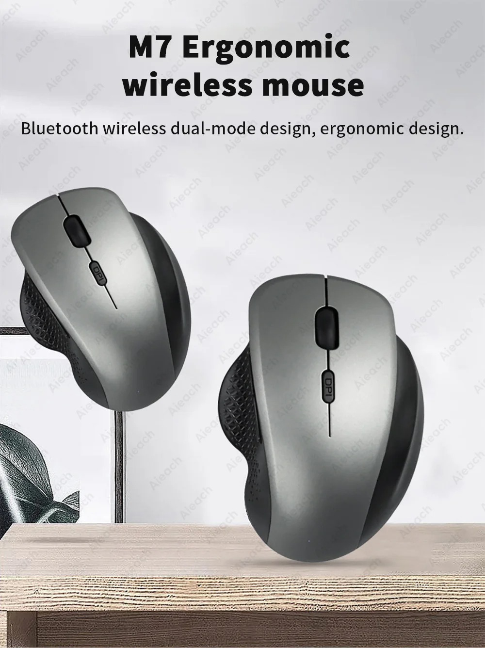 Rechargeable Ergonomic Mouse Wireless Bluetooth Mouse 2 Device ...