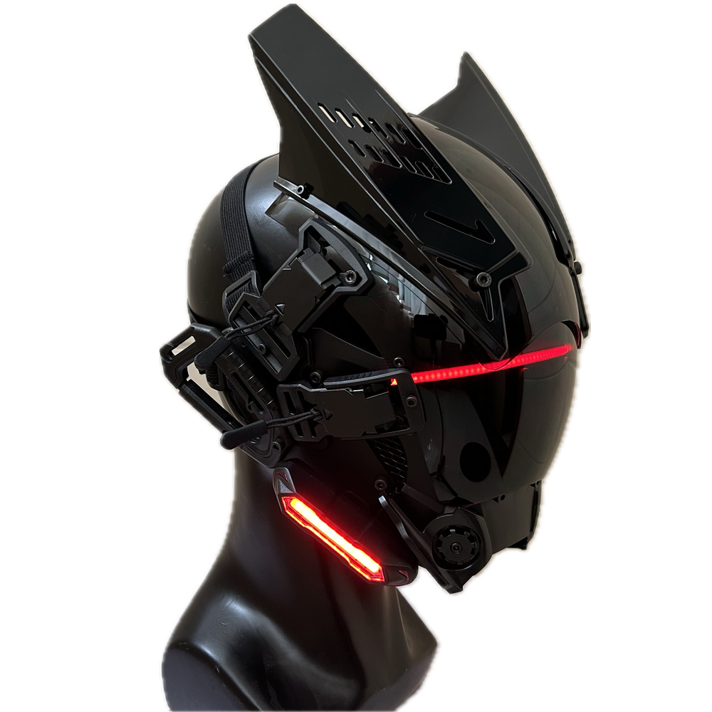 Cyberpunk Mask LED Cosplay mask SCI-FI Helmet Party Toys Techwear mask ...
