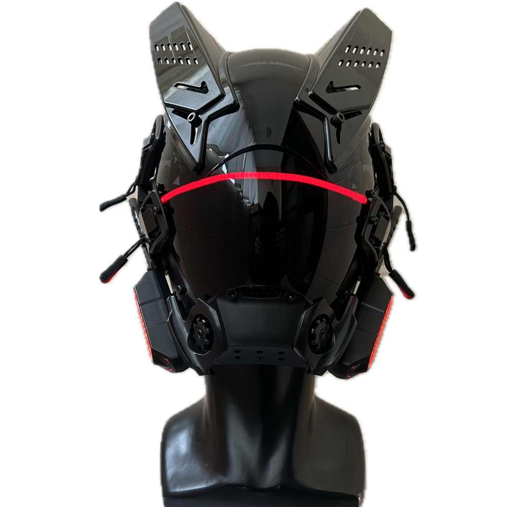 Cyberpunk Mask LED Cosplay mask SCI-FI Helmet Party Toys Techwear mask ...