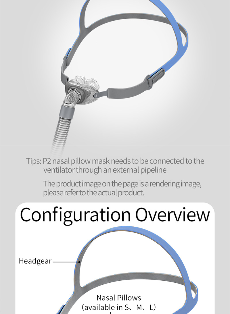 [2PCS]BMC P2 Nasal Pillow Mask for CPAP Auto CPAP BPAP Machine Include ...