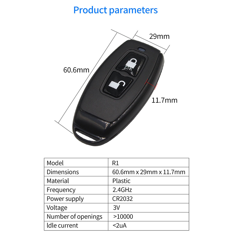 TTlock Key Fob R1 2.4GHz Wireless Remote Control for Smart Lock Door ...