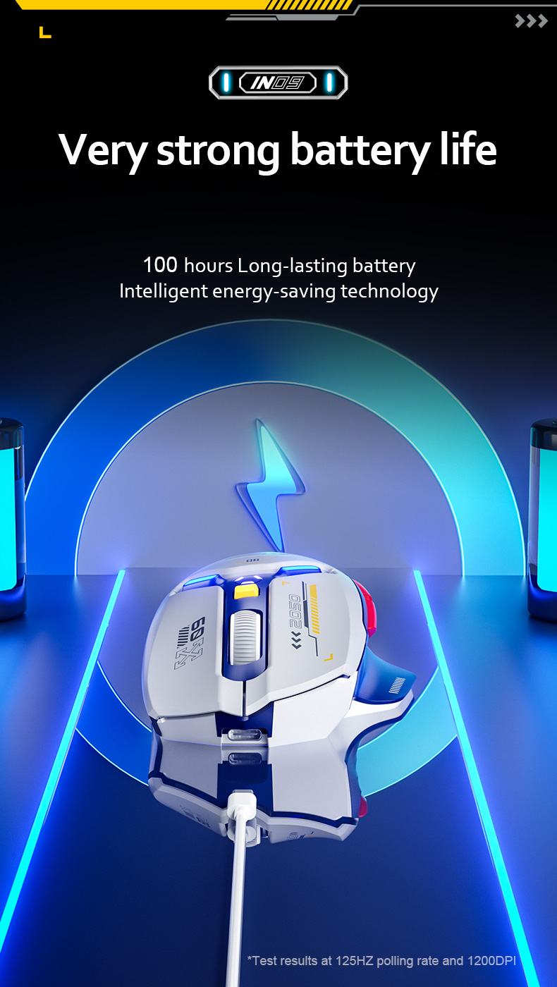 INPHIC IN9 Wired & Wireless Mouse Rechargeable RGB Lighting Gaming Mice ...