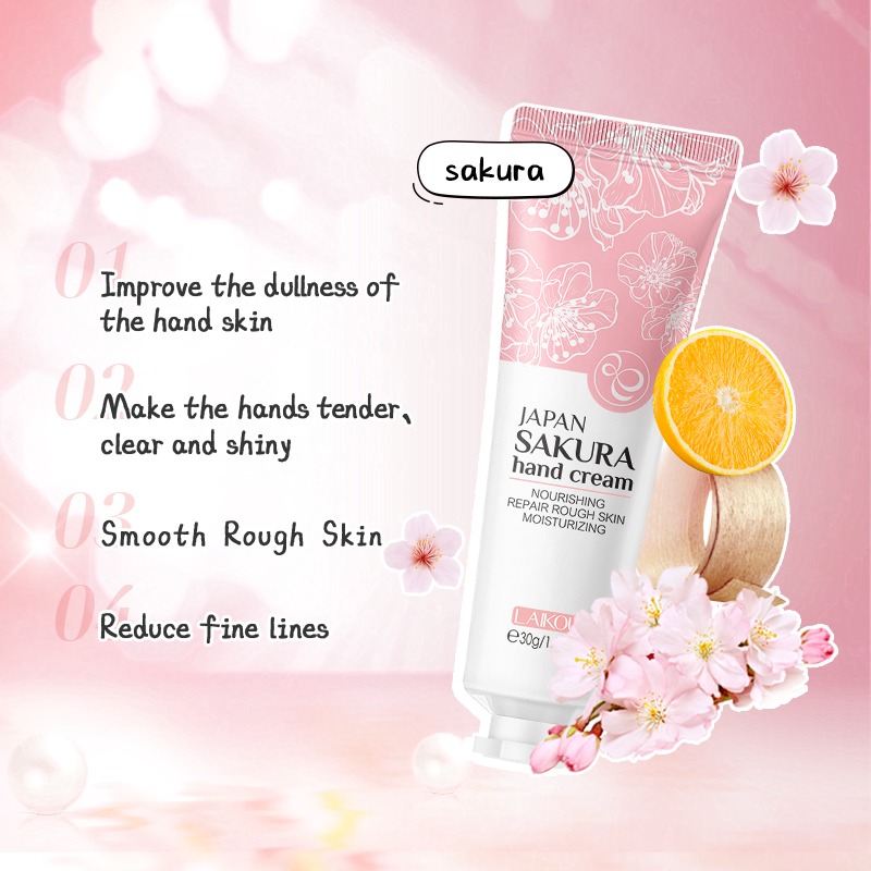 LAIKOU Japan Sakura Hand Cream 30g Repair Rough Skin Nourishing ...