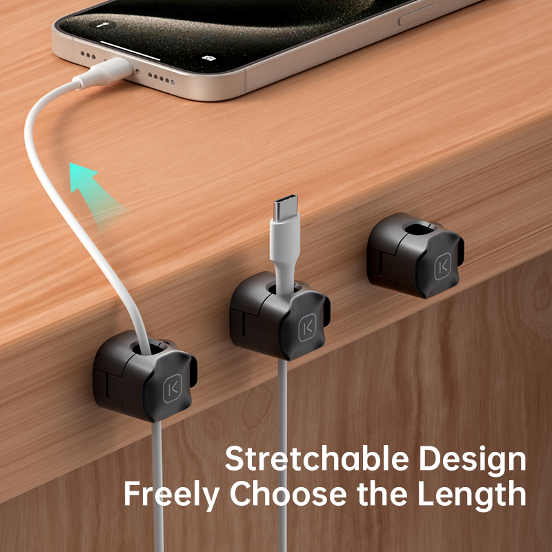 KUULAA Small Reusable Cable Clip Data Cable Sorting Clip Wall ...