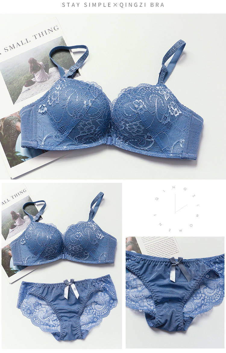 Momo Front buckle sexy lace bra with adjustable side breasts and small ...