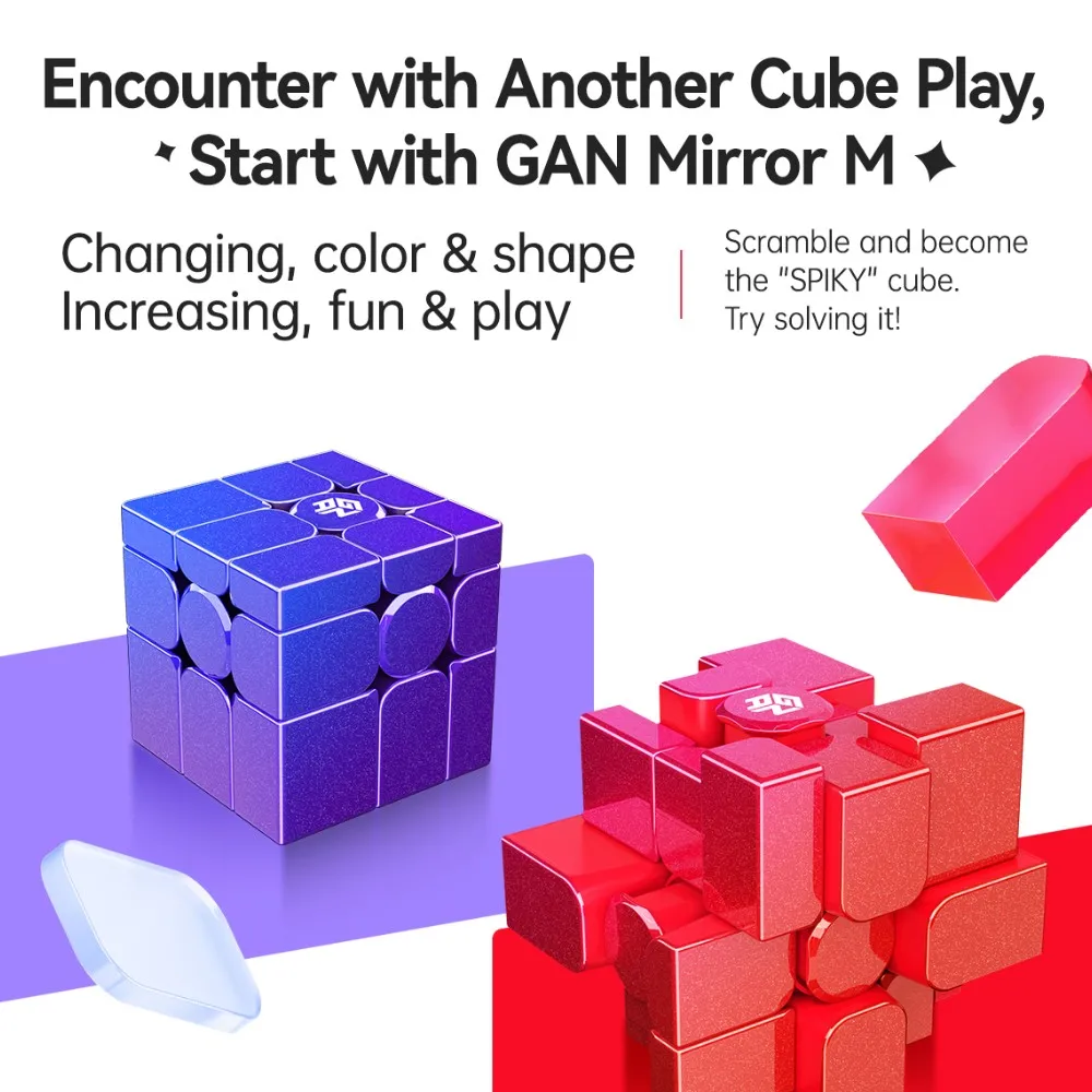 Gan Mirror M UV Cube 3x3x3 Magnetic Magic Speed Cube Professional Cast ...
