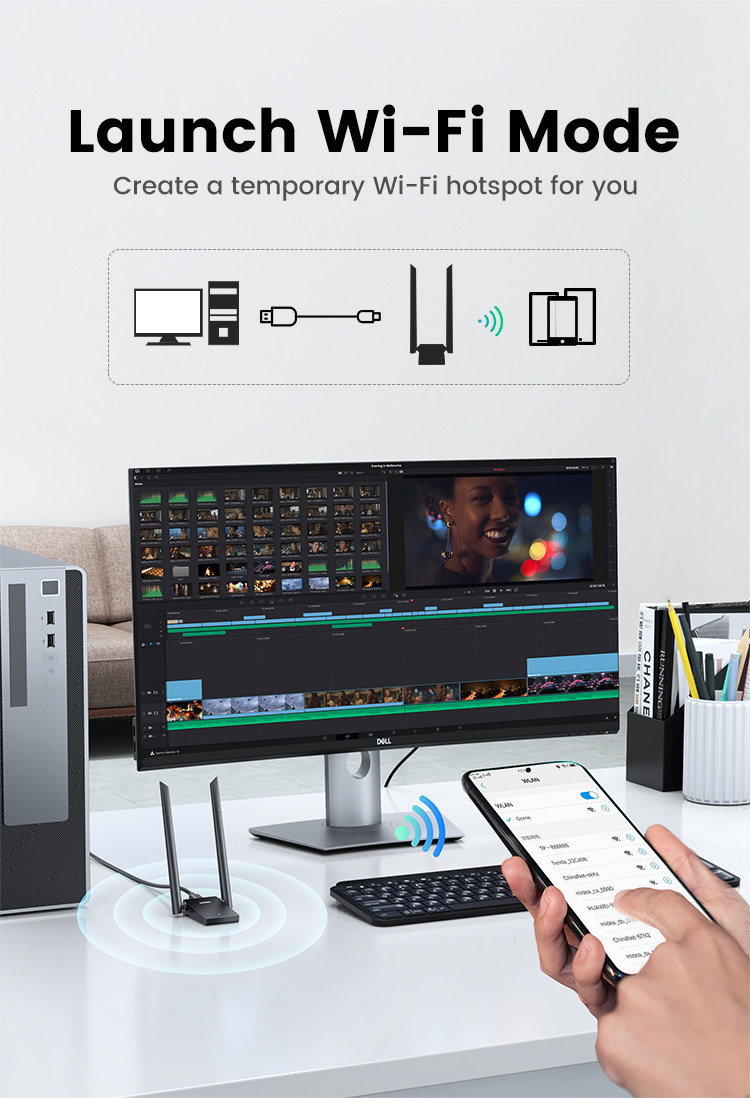 UGREEN AX1800 WiFi Adapter WiFi6 Dual Antenna USB3.0 5G&2.4G Dual-band ...