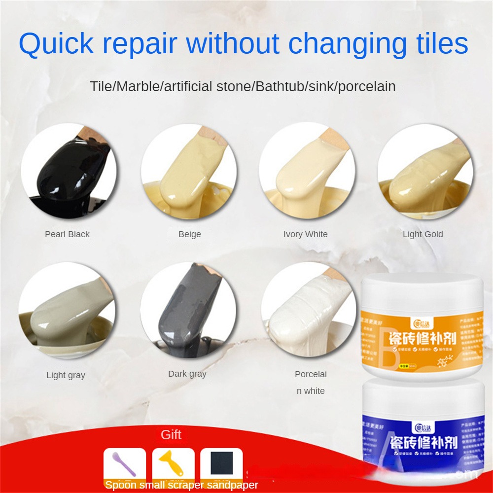 7 colors repair tile marble floor ceramic repair paste 100g | Shopee ...