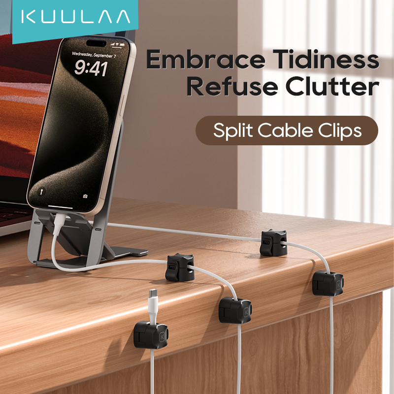 KUULAA Small Cyclone Reusable Cable Sorting Clip Desktop Cable Sorting ...