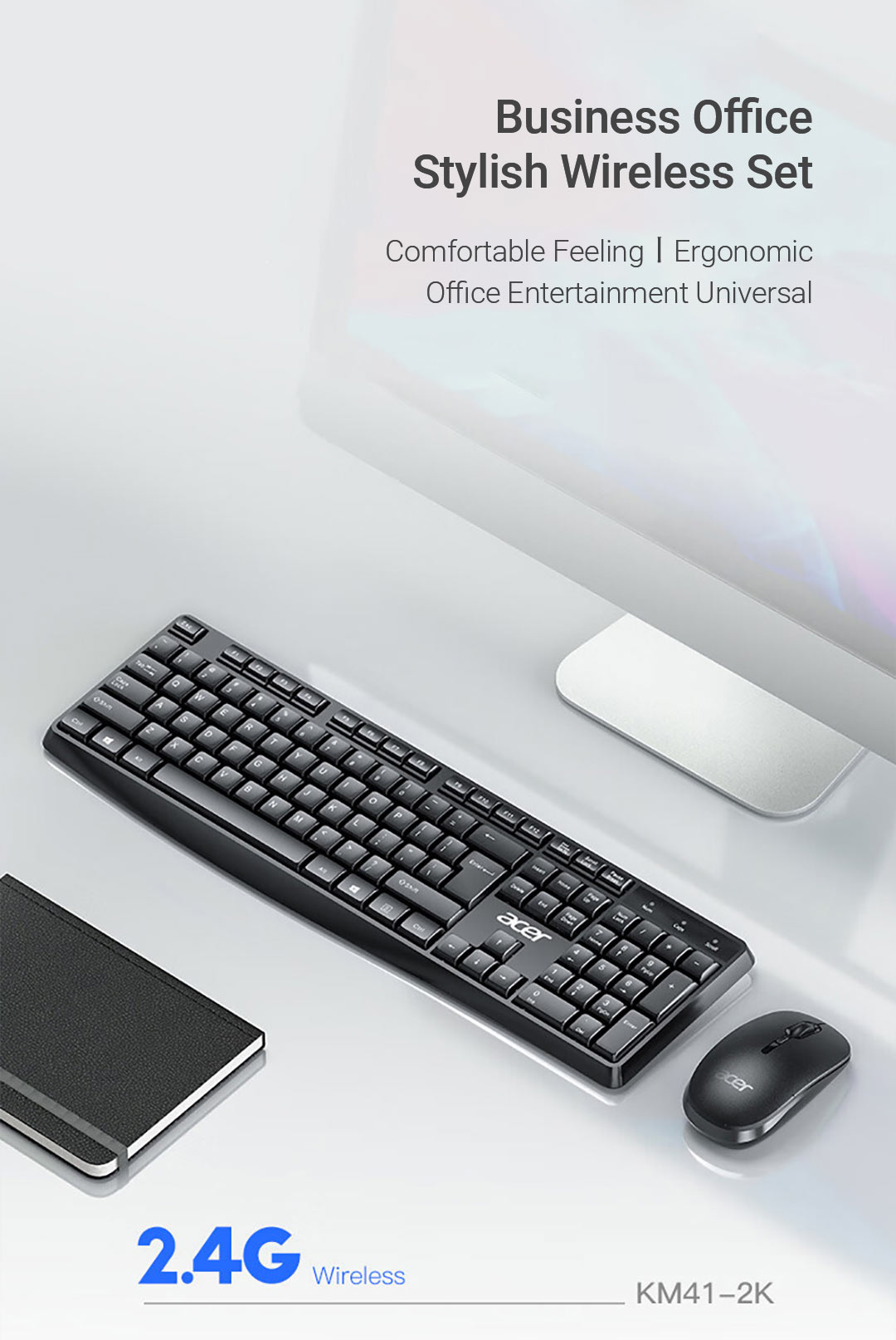 Acer Wireless Keyboard Mouse Set KM41-2K Wireless Connect Splash-proof ...