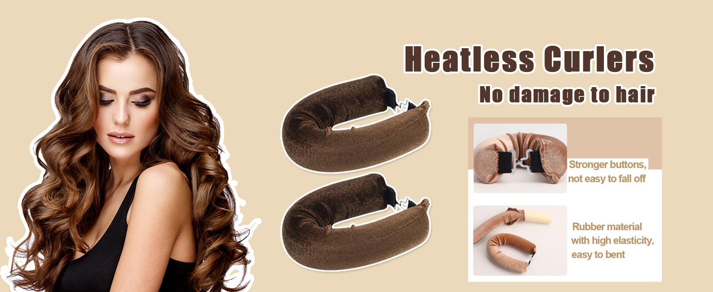 Heatless Hair Curler,Overnight Heatless Curls Blowout Rods Headband for ...