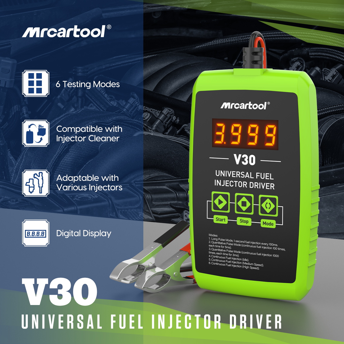 MRCARTOOL V30 Fuel Injector Test Driver Automotive Fuel Injector ...
