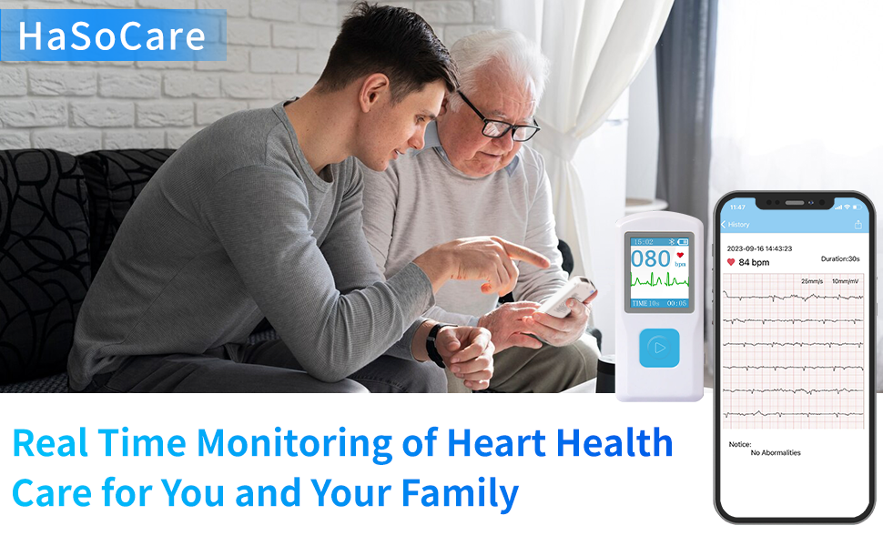 EKG Monitor Device Personal Heart Rate Monitor with LCD Screen and ...