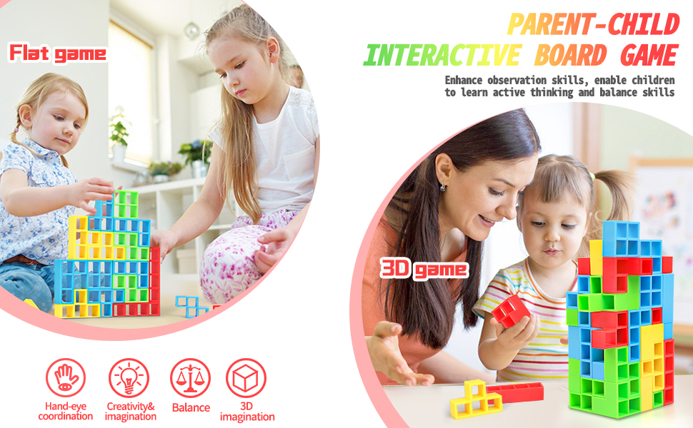 Tetra Tower Stacking Game Stack Attack Balance Building Blocks Toys ...