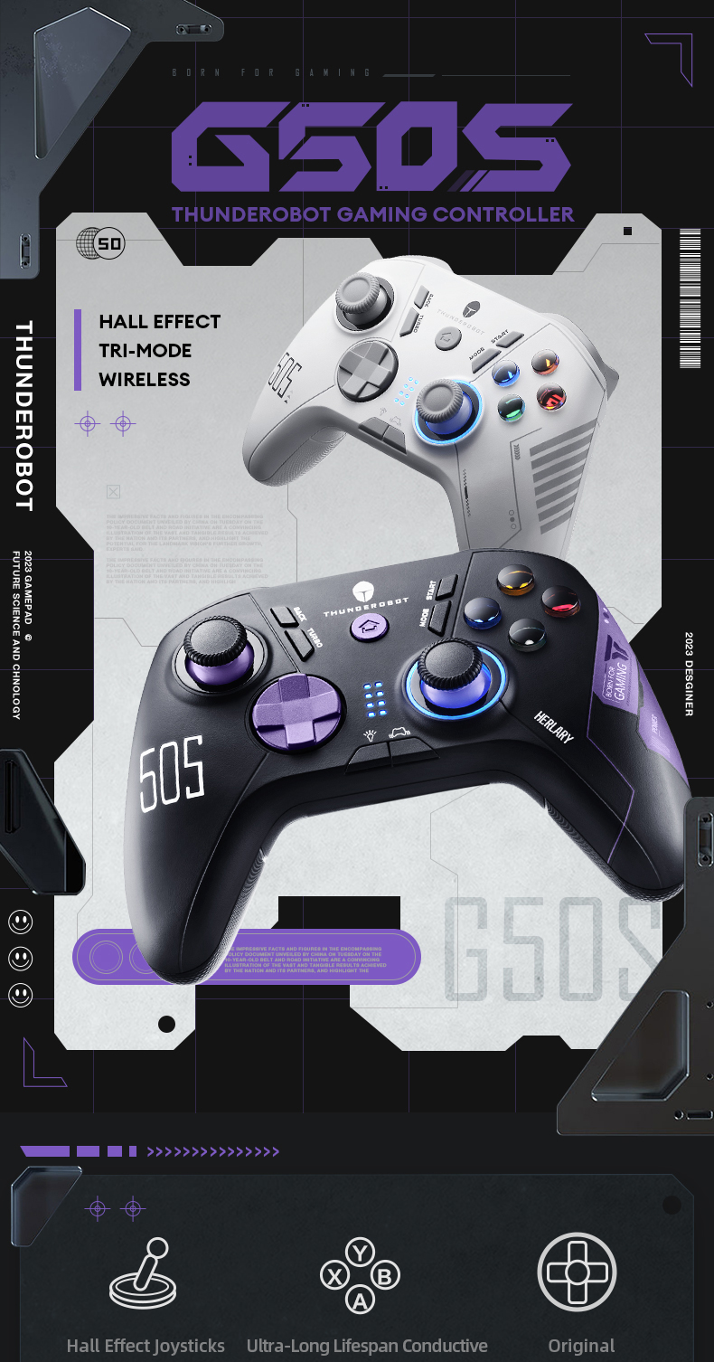 Thunderobot G50S Wireless Gamepad Controller Hall Effect Triggers Wired ...