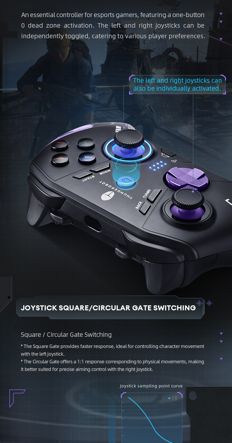 Thunderobot G50S Wireless Gamepad Controller Hall Effect Triggers Wired ...