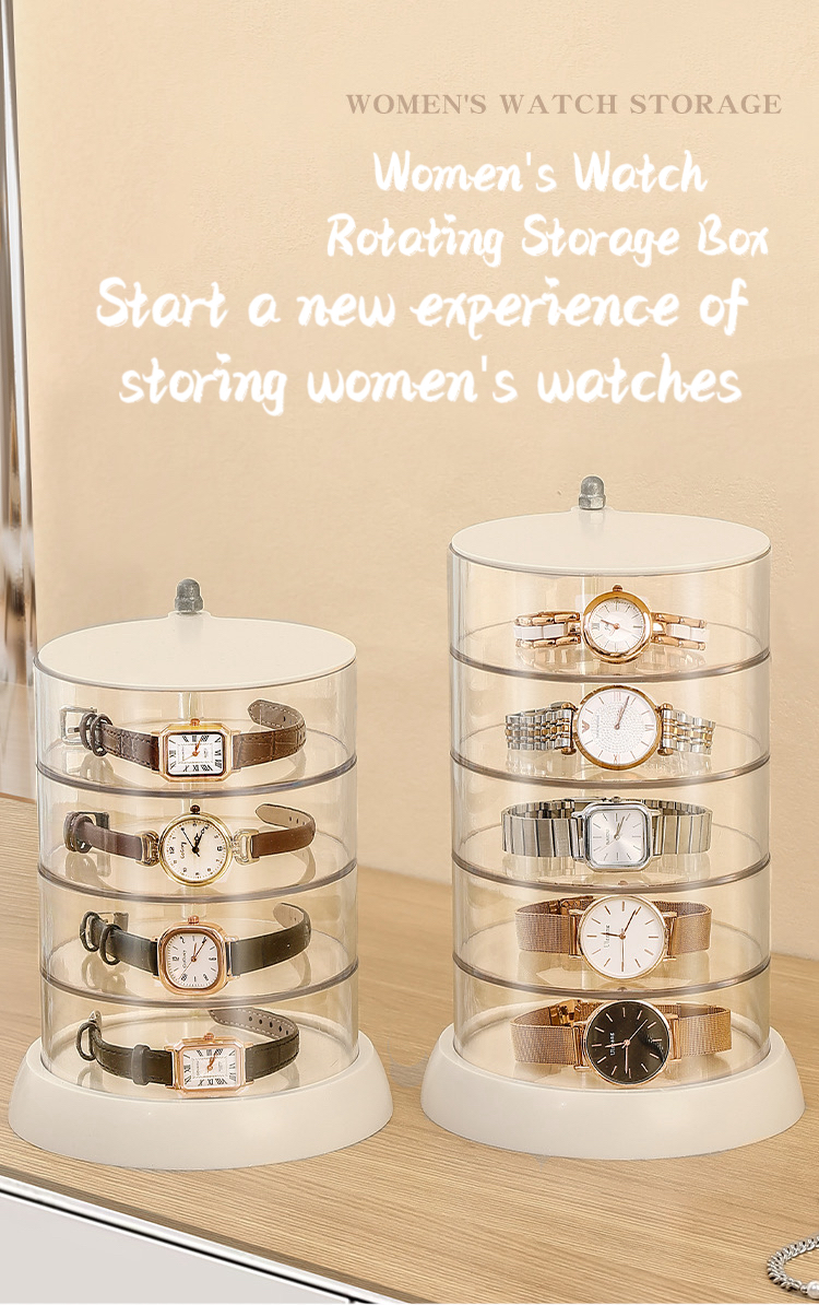 Large Capacity Watch Rotating Storage Box Dustproof Rotating Multi ...