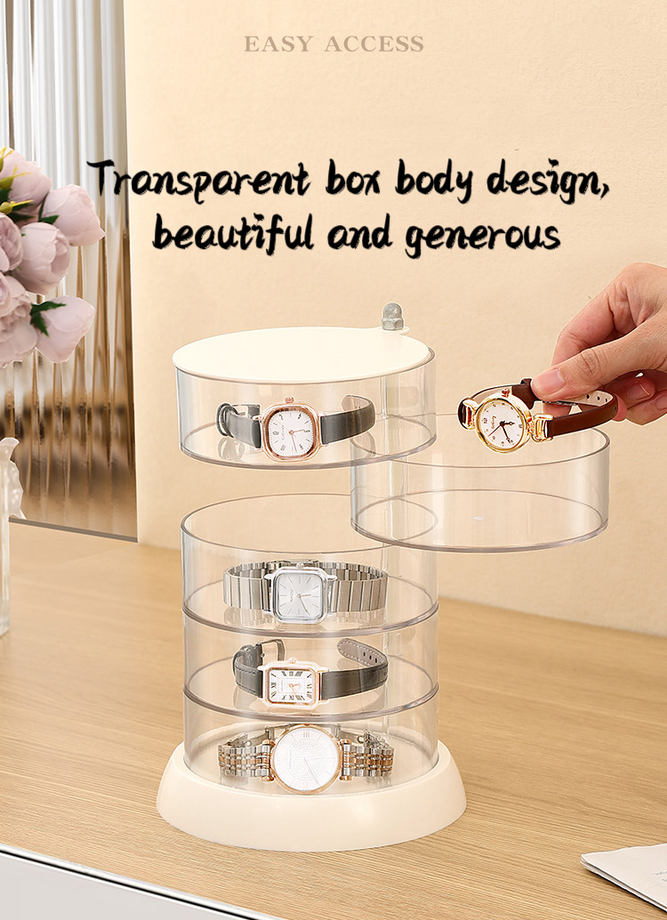 Large Capacity Watch Rotating Storage Box Dustproof Rotating Multi ...