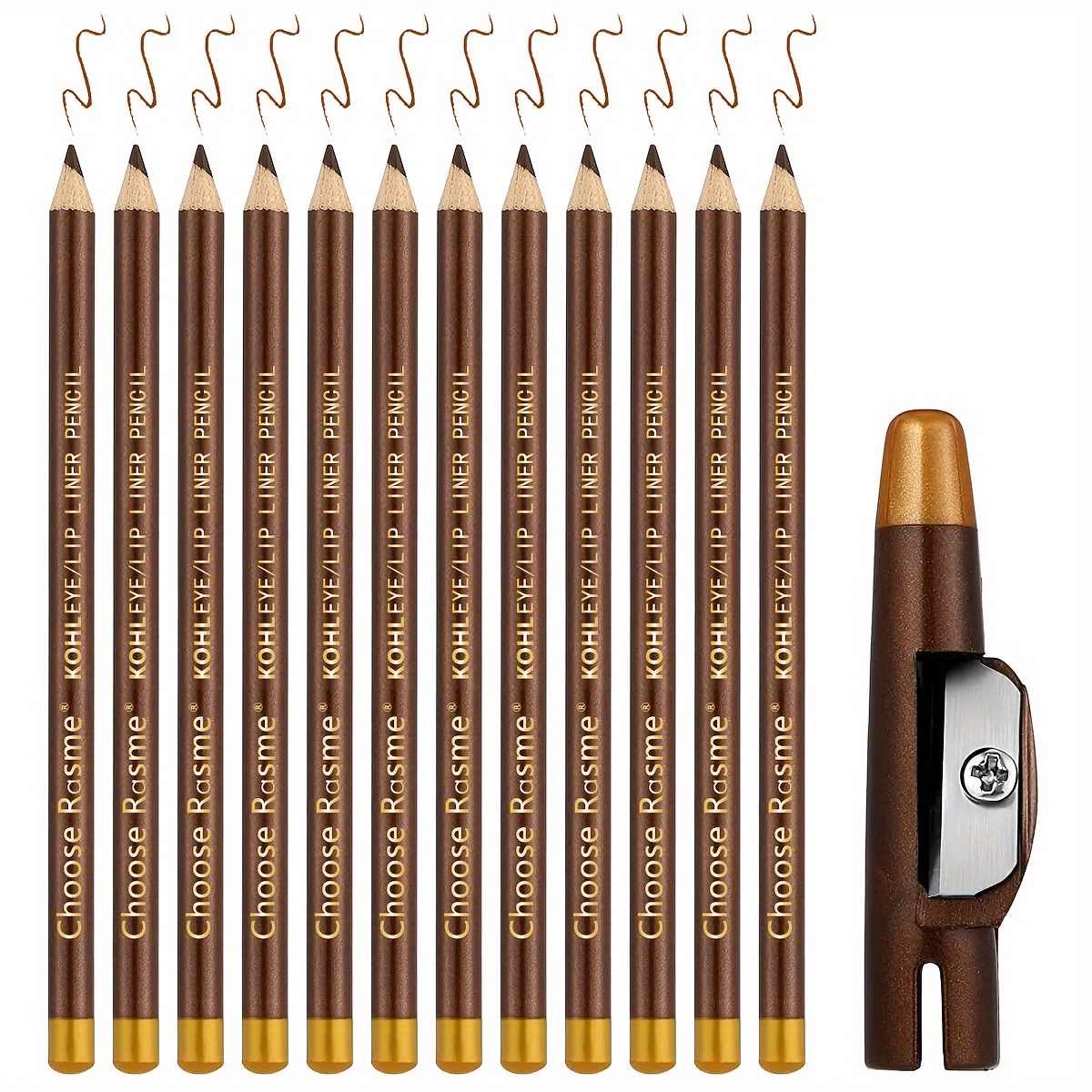 12pcs black/borwn/dark brown eyebrow pencil sharpener Eyebrow Pencil ...