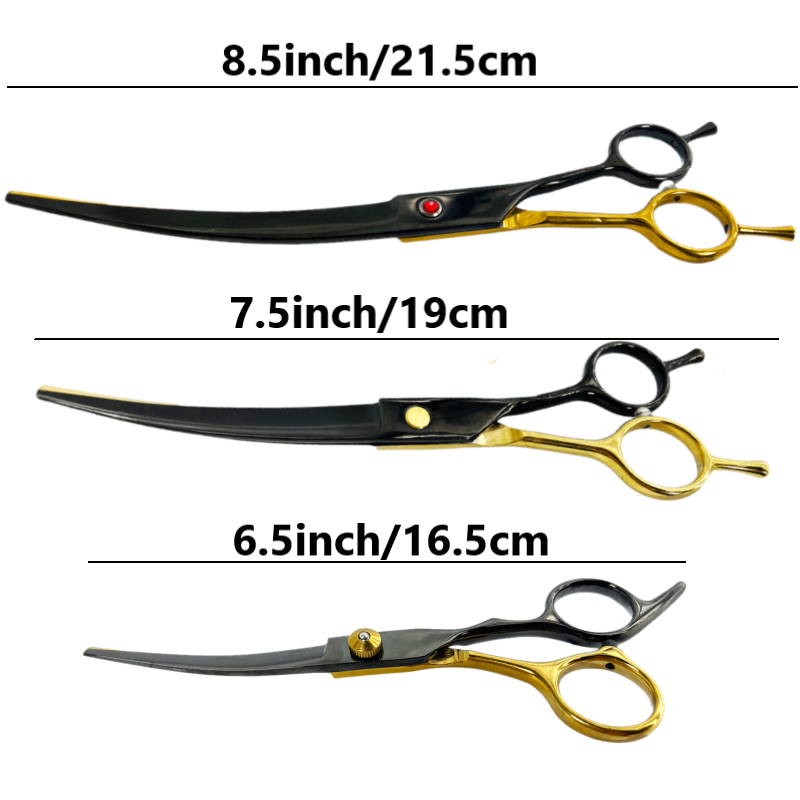 Curved dog grooming scissors , Pet Curved Shear for Dogs and Cats, 4CR ...