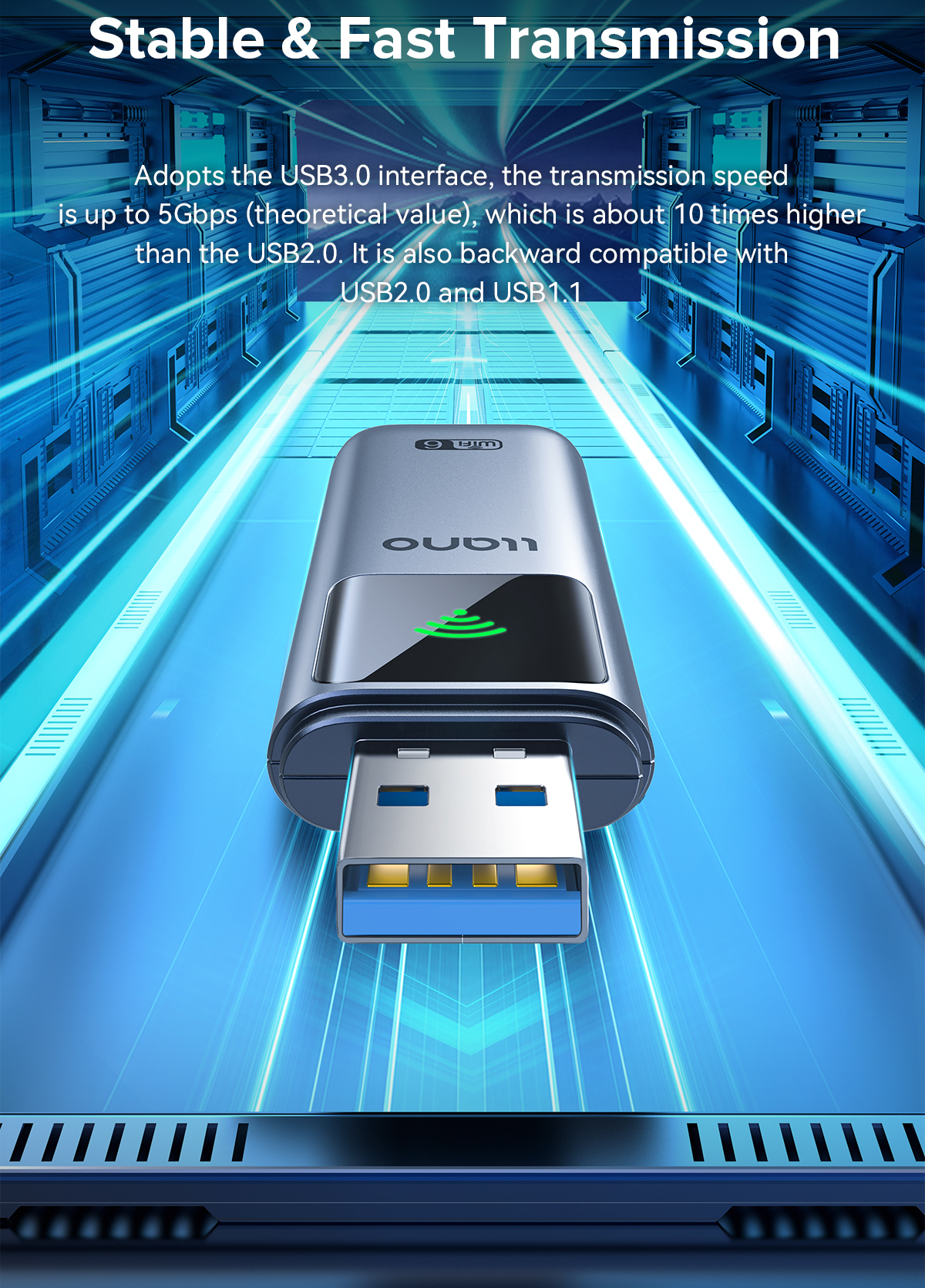 llano WiFi6 Wireless Network Adapter, E-sports Grade, Tri-band 5400Mbps ...