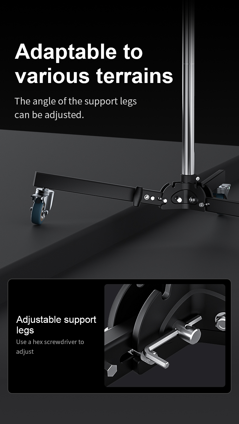 Selens Light Stand with Wheels Adjustable Photography Camera Overhead ...