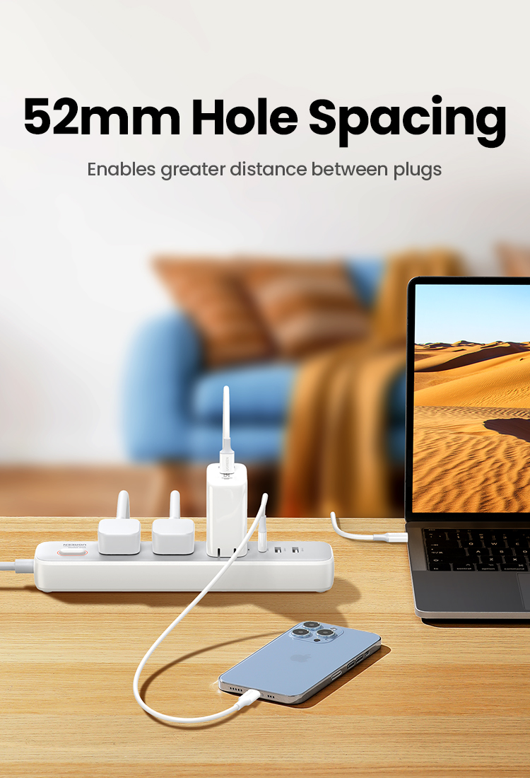 Ugreen PD65W 10 in 1 USB A, USB-C, AC Ports, Fast Charging Extension ...
