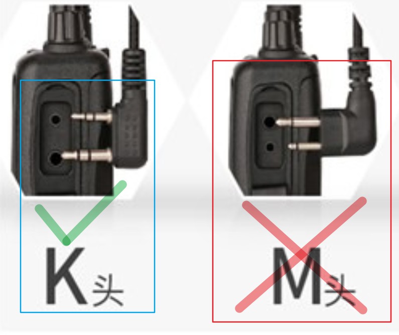 Walkie Talkie Earpeice For Wln,Baofeng,Kenwood radios 2 Pin earphone ...
